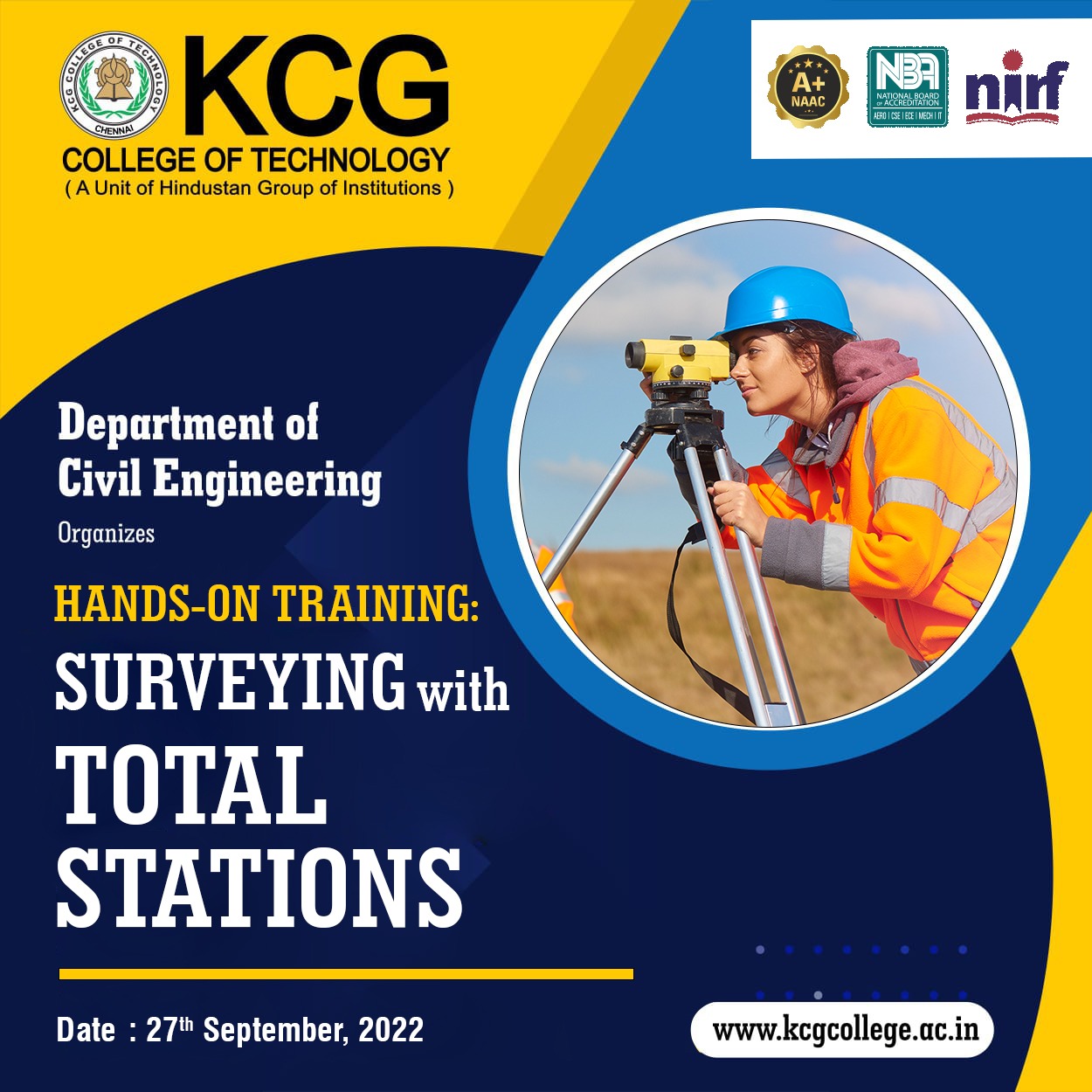 Hands on Training on “Surveying with Total Station” – KCG College of ...